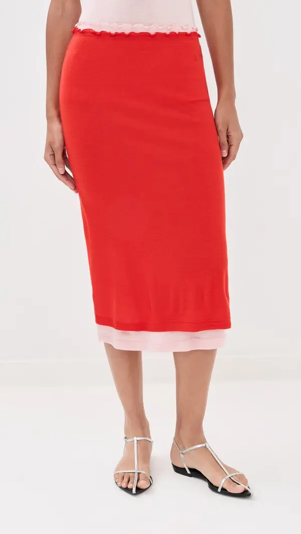 JIL SANDER Double-layered Wool Skirt
