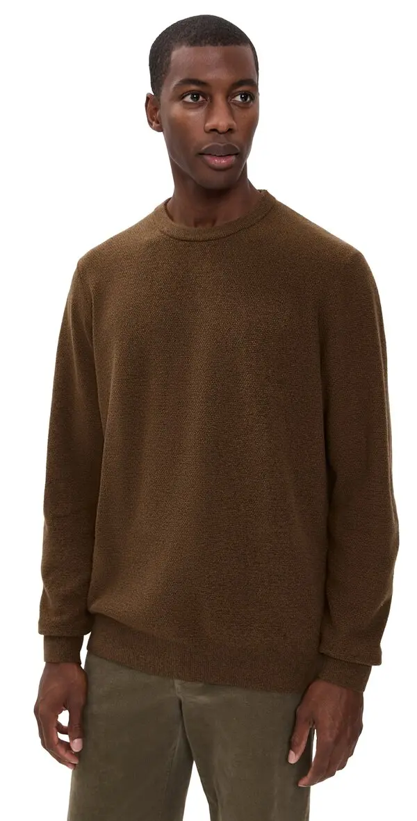 Faherty Brand Jackson Crew Sweater - Trail Brown Heather