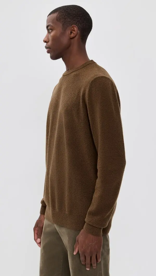 Faherty Brand Jackson Crew Sweater - Trail Brown Heather