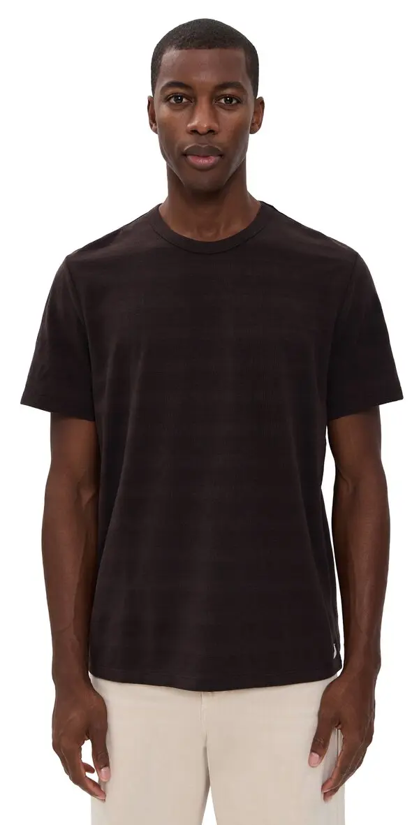 Marine Layer Signature Jacquard Crew Tee - Chocolate Torte