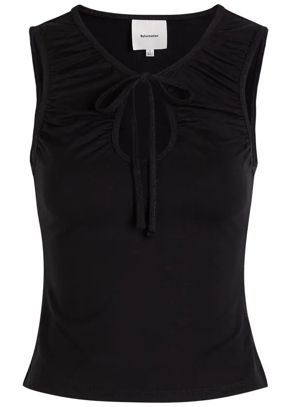 REFORMATION Bella Jersey Tank - Black