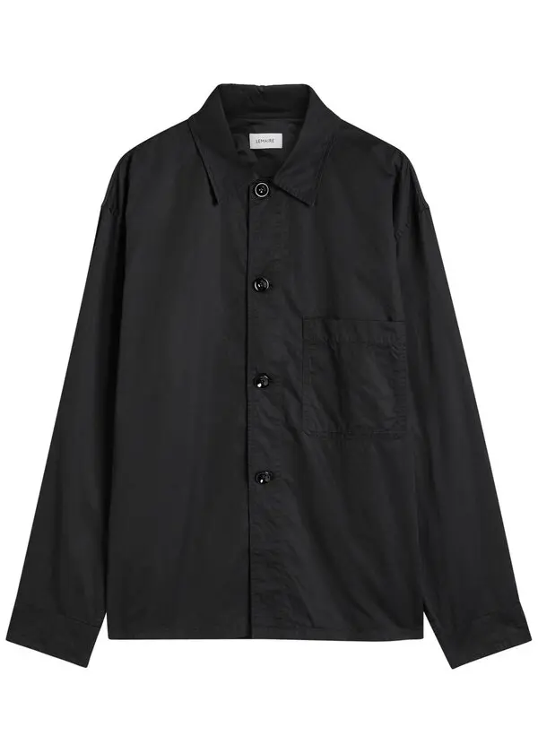 LEMAIRE Pyjama Cotton-poplin Shirt - Black