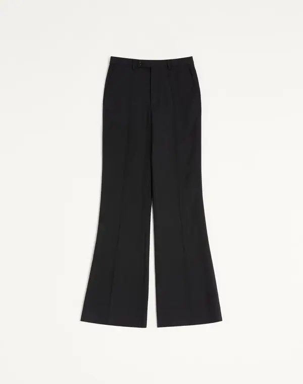 Valentino Garavani Nylon Gabardine Flare Trousers - Black
