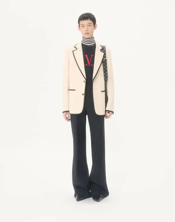 Valentino Garavani Nylon Gabardine Flare Trousers