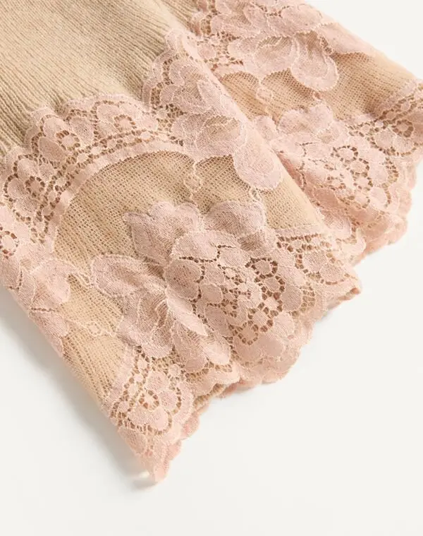 Valentino Garavani Cashmere Leggings With Lace Detail