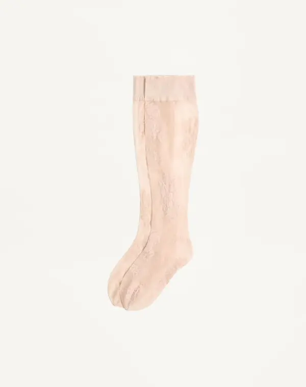 Valentino Garavani Floral Lycra Knee-high Socks - Birch