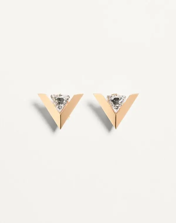 Valentino Garavani Metal And Crystal Earrings - Gold/crystal