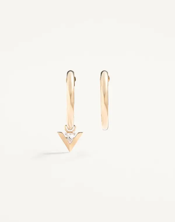 Valentino Garavani Metal And Crystal Hoop Earrings - Gold/crystal