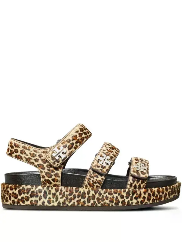 Tory Burch Leopard-print Triple-strap Platform Sandals