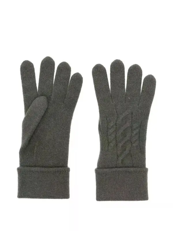 N.peal Cable Knit Gloves - Green