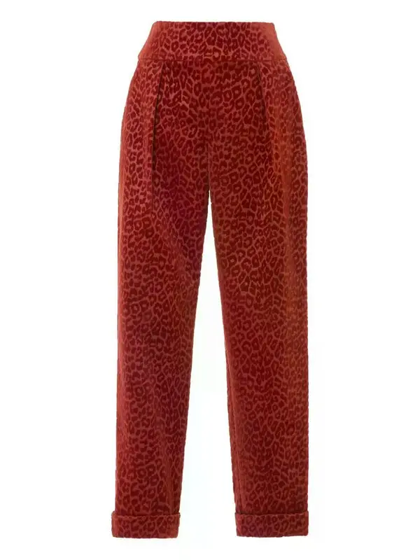 TEMPERLEY LONDON Leopard Print Trousers - Red