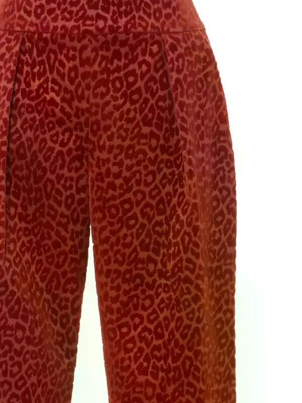 TEMPERLEY LONDON Leopard Print Trousers - Red