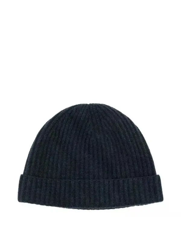 N.peal Cashmere Ribbed Beanie - Blue