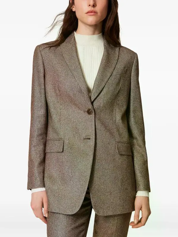TWINSET Lurex Tweed Blazer