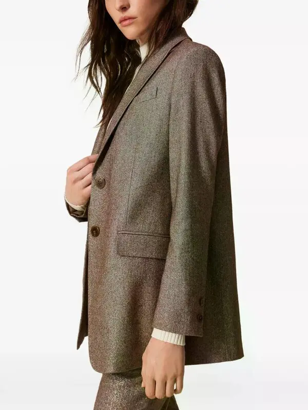 TWINSET Lurex Tweed Blazer