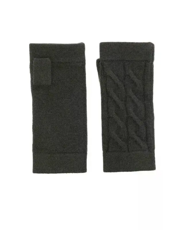 N.peal Cashmere Fingerless Gloves - Green