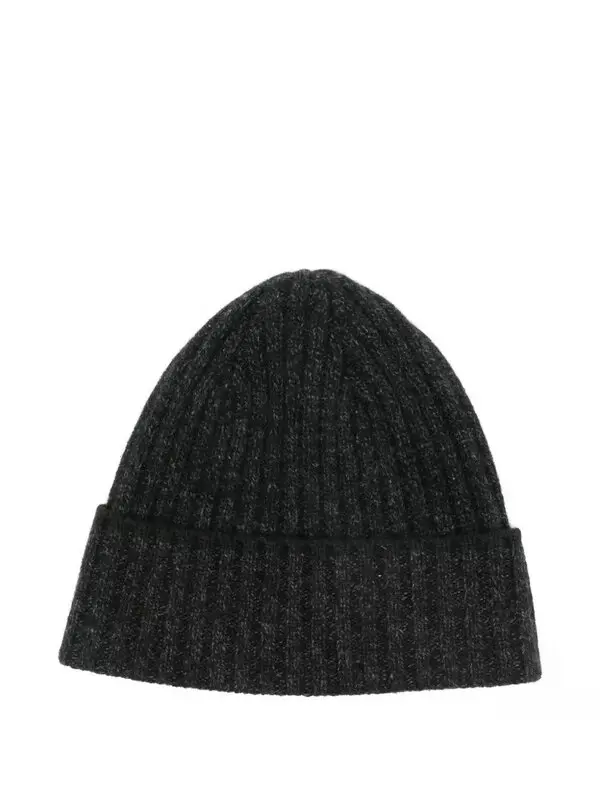 N.peal Ribbed Cashmere Beanie - Black