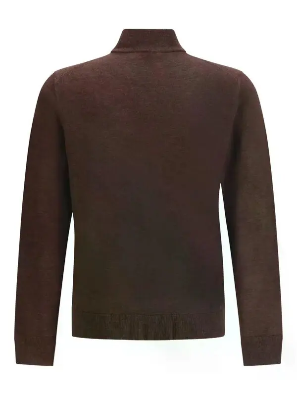 CRUNA Long-sleeved Mock Neck Sweater - Brown