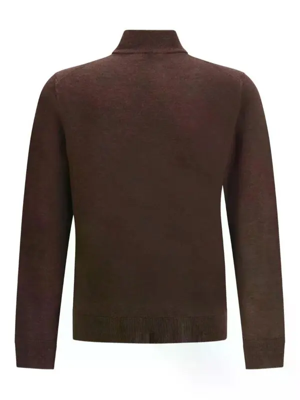 CRUNA Long-sleeved Mock Neck Sweater - Brown