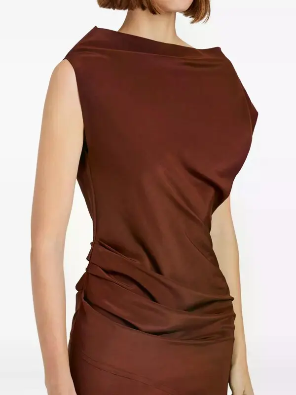 Proenza Schouler Draped Cowl-Neck Midi Dress - Brown - 70% Off |  Editorialist