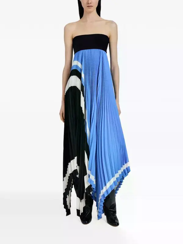 Proenza Schouler Pleated Asymmetric Dress - Blue