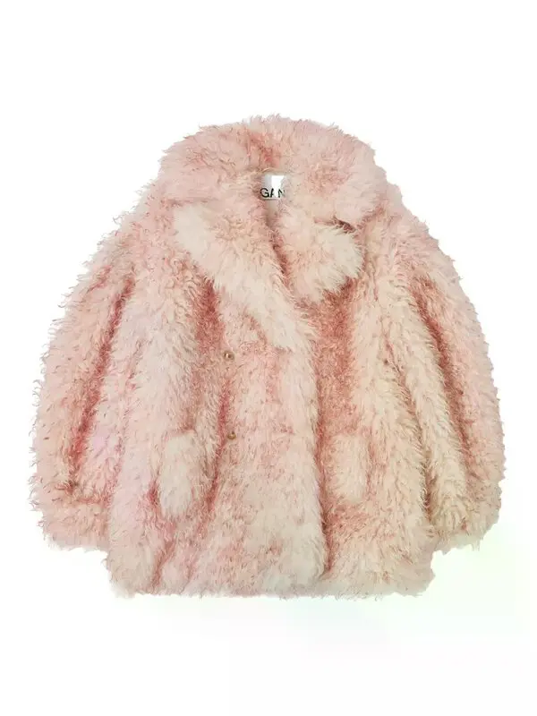 GANNI Teddy-textured Double-breasted Coat