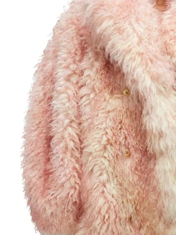 GANNI Teddy-textured Double-breasted Coat