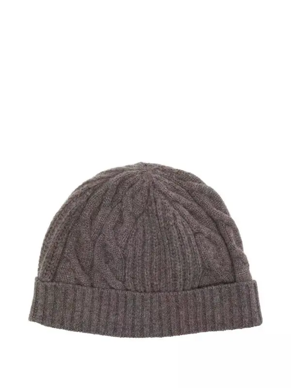 N.peal Cashmere Cable-knit Beanie - Brown