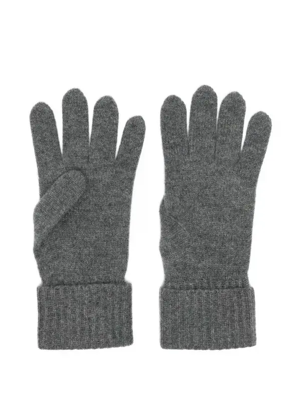 N.peal Cashmere Ribbed Gloves - Grey