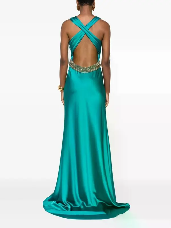 Gemy Maalouf Stud-Embellished V-Neck Maxi Dress In Green - 61% Off |  Editorialist