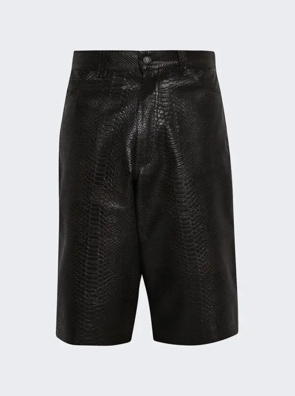 EARTHLING VIP Gravel Leather Shorts - Black