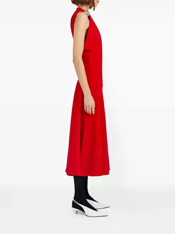 Proenza Schouler Draped One-shoulder Midi Dress - Red