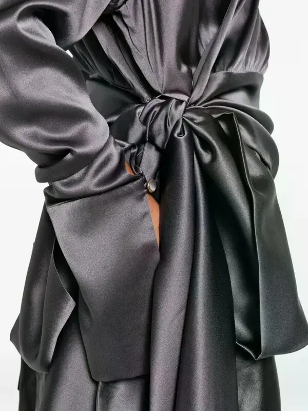 DANAMÉ Satin Wrap Blouse
