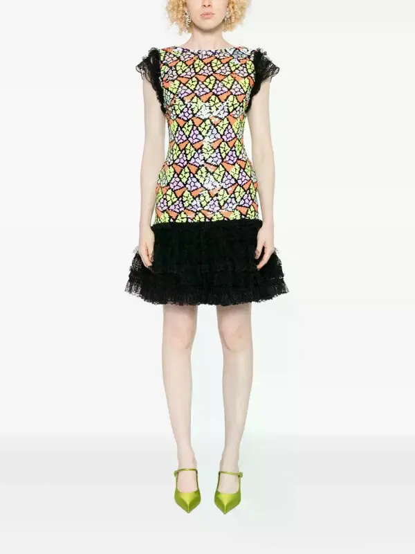 GEMY MAALOUF Sequin Geometric Minidress