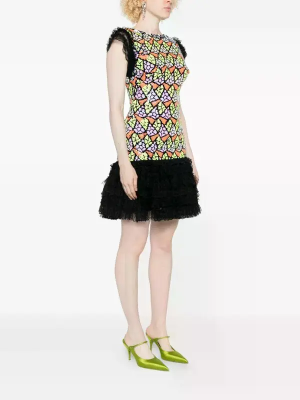 GEMY MAALOUF Sequin Geometric Minidress