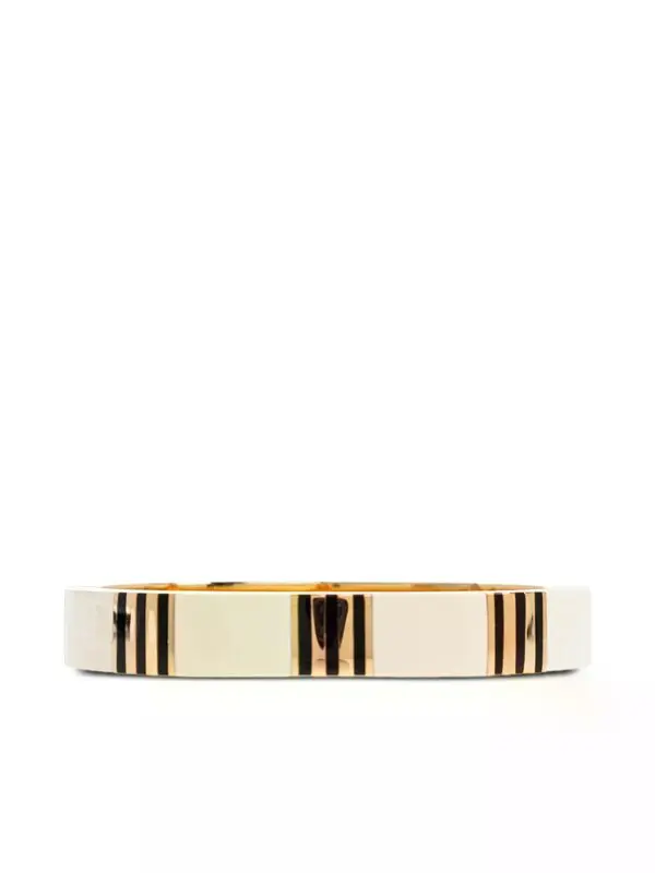 Tory Burch T Stripe Bangle Bracelet - White