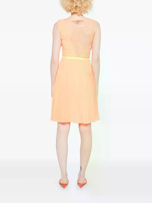 GEMY MAALOUF Pleated Mini Dress With Lace Insert