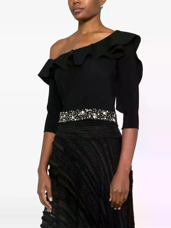 GEMY MAALOUF Embellished Ruffled Top