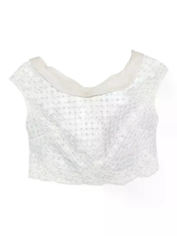 GEMY MAALOUF Lace-pattern Cropped Top