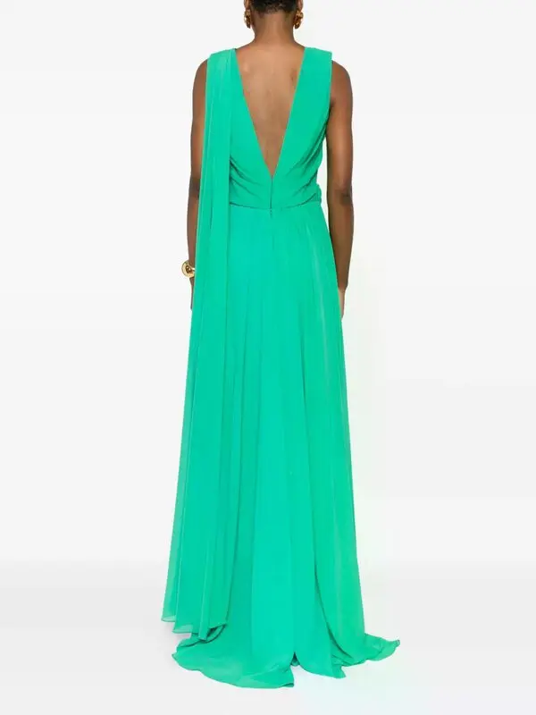 Gemy Maalouf Draped Cowl-Neck Midi Dress In Green - 60% Off | Editorialist