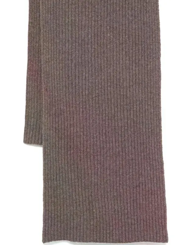N.peal Ribbed Scarf - Brown