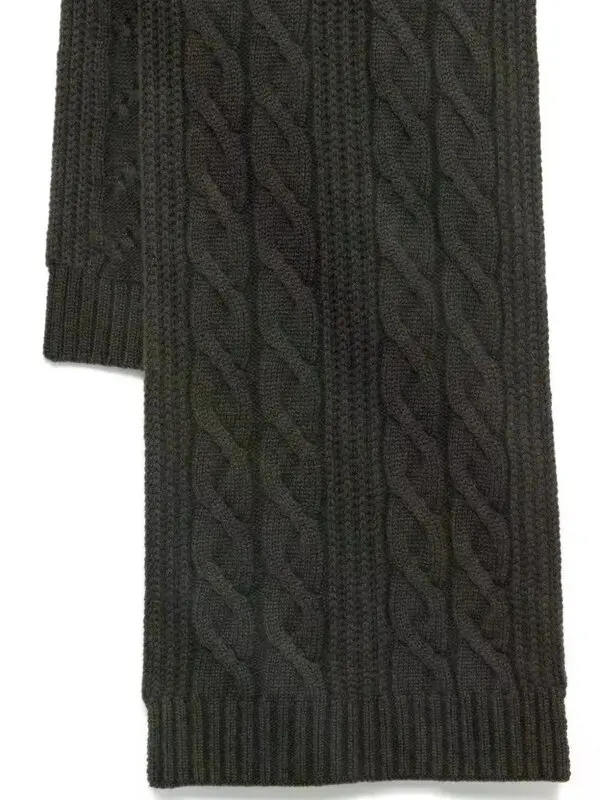 N.peal Cable Rib Scarf - Green