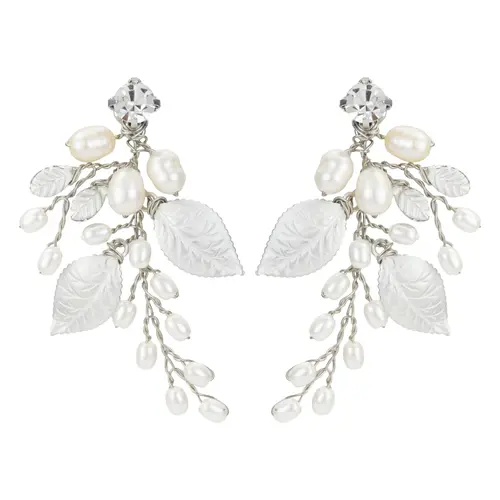 UNTAMED PETALS Ryann Freshwater Pearl Drop Earrings - Silver