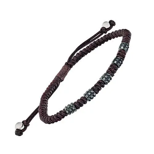 LINK UP Stainless Steel Bead Bracelet - Brown