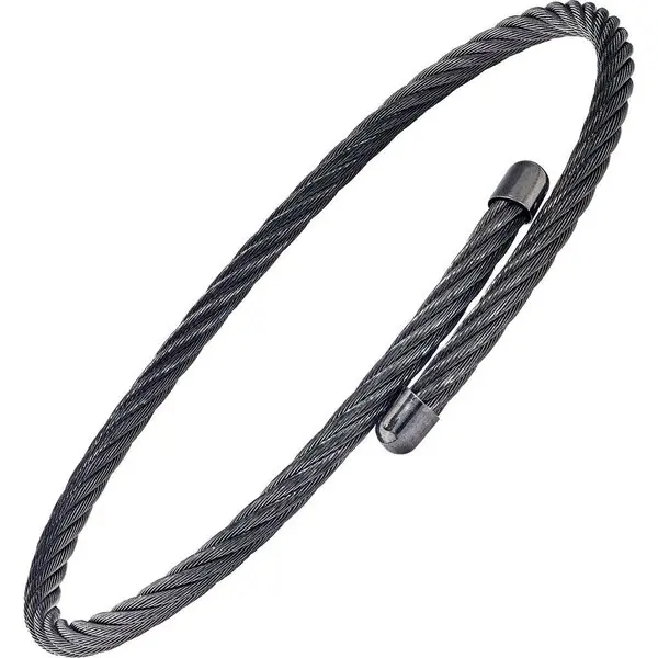 LINK UP Adjustable Stainless Steel Cable Bracelet - Gunmetal
