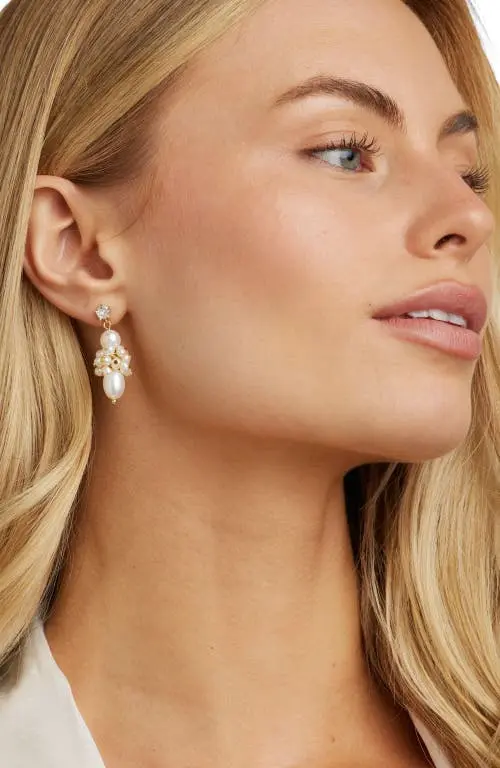 UNTAMED PETALS Sydney Pearl Drop Earrings - Gold