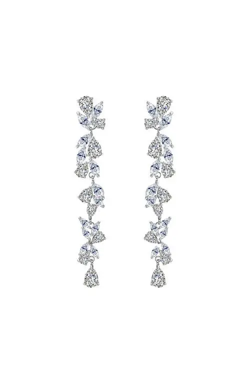 UNTAMED PETALS Promise Crystal Drop Earrings - Silver