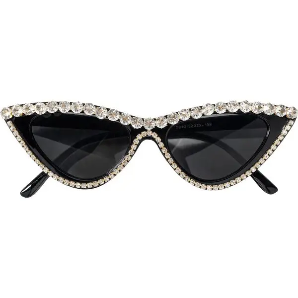 UNTAMED PETALS Studded Cat Eye Sunglasses - Black