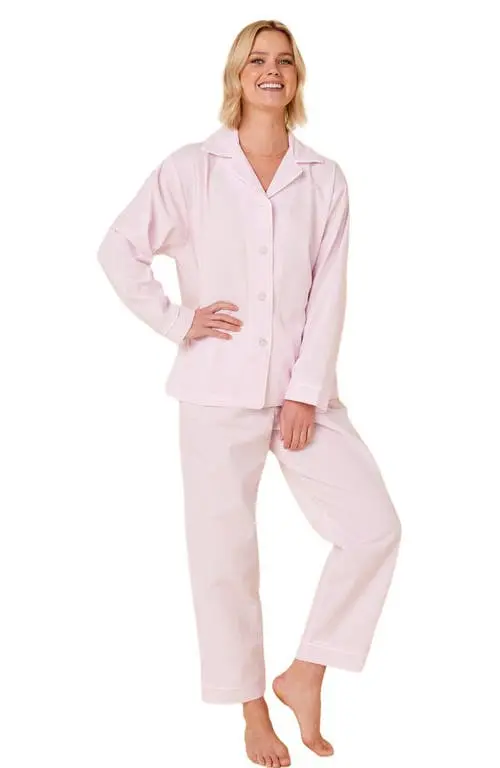 THE CAT'S PAJAMAS Cotton Seersucker Pajama Set - Pink Stripe