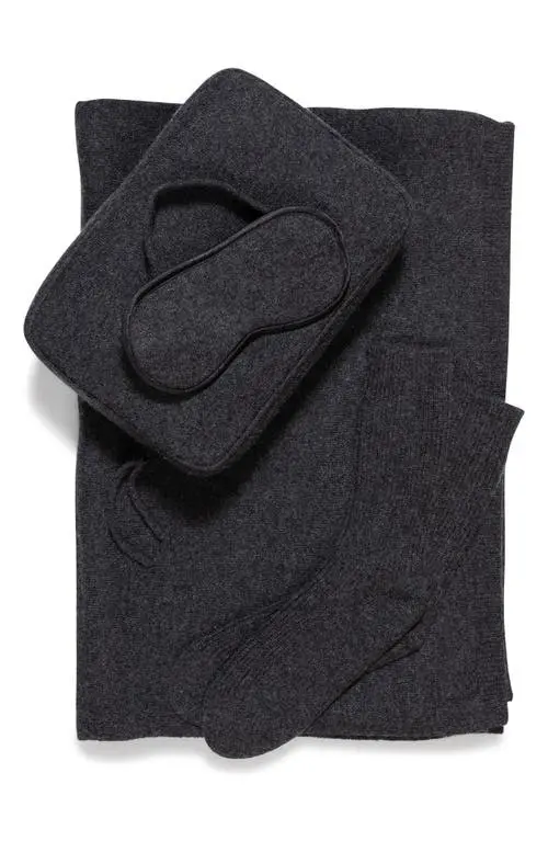 Sofia Cashmere Cashmere 4-piece Travel Set - Charcoal